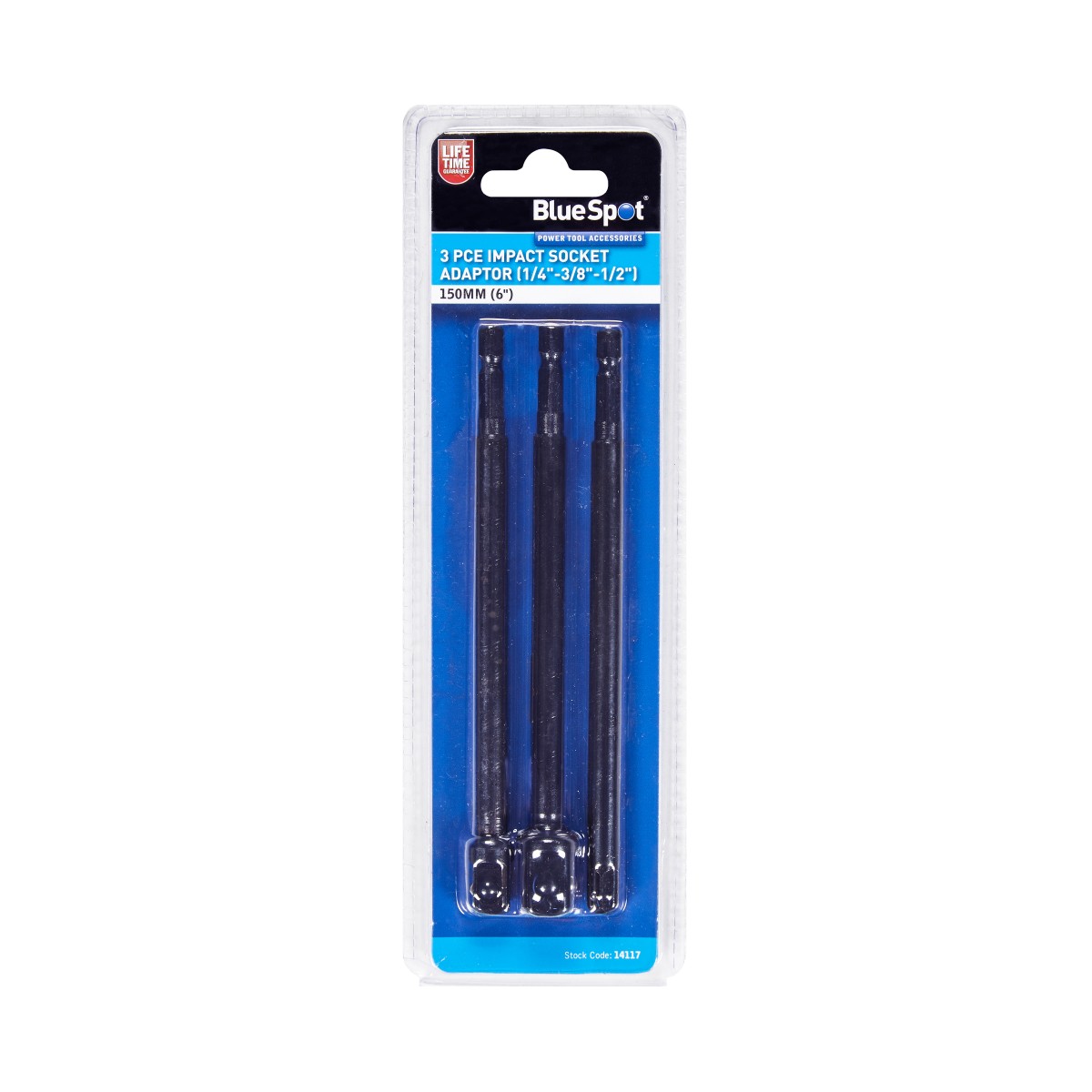 Blue Spot Tools Impact 150mm Long Hex Socket Adaptor Extension Set ...