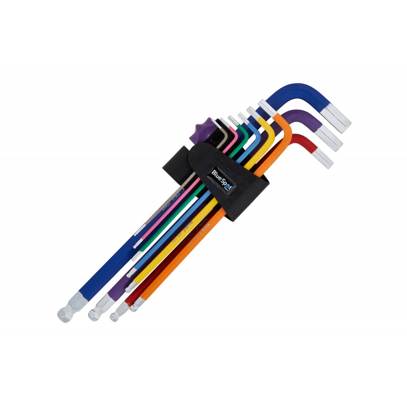 Blue Spot Tools Long Colour Coded Ball End Hex Key Set 15301 Bluespot | Sealants and Tools Direct