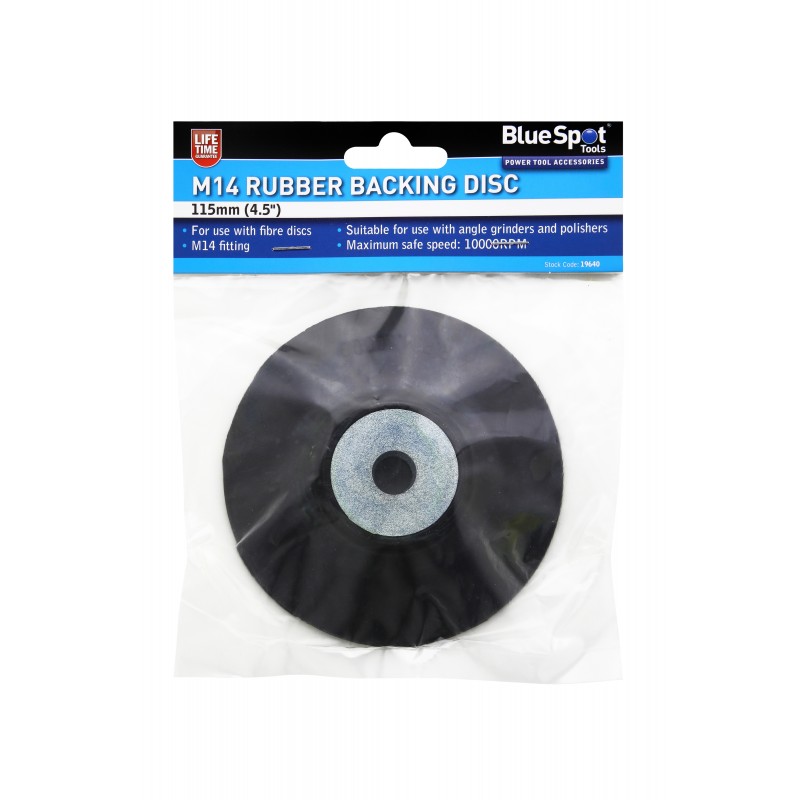 Blue Spot Tools 115mm M14 Rubber Sanding Polishing Backing Disc 19640 ...
