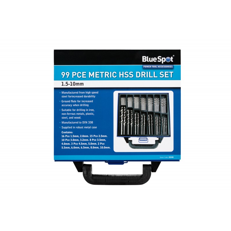 Blue Spot Tools Metric HSS Drill Bit 99 Piece Set 20348 Bluespot ...