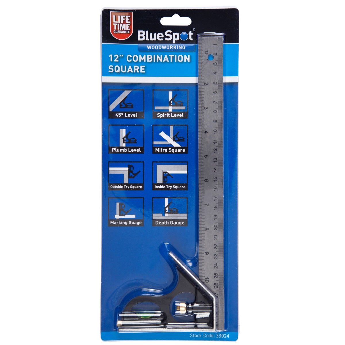 Blue Spot Tools Combination Square 12 Inch Easy Read 33924 Bluespot ...