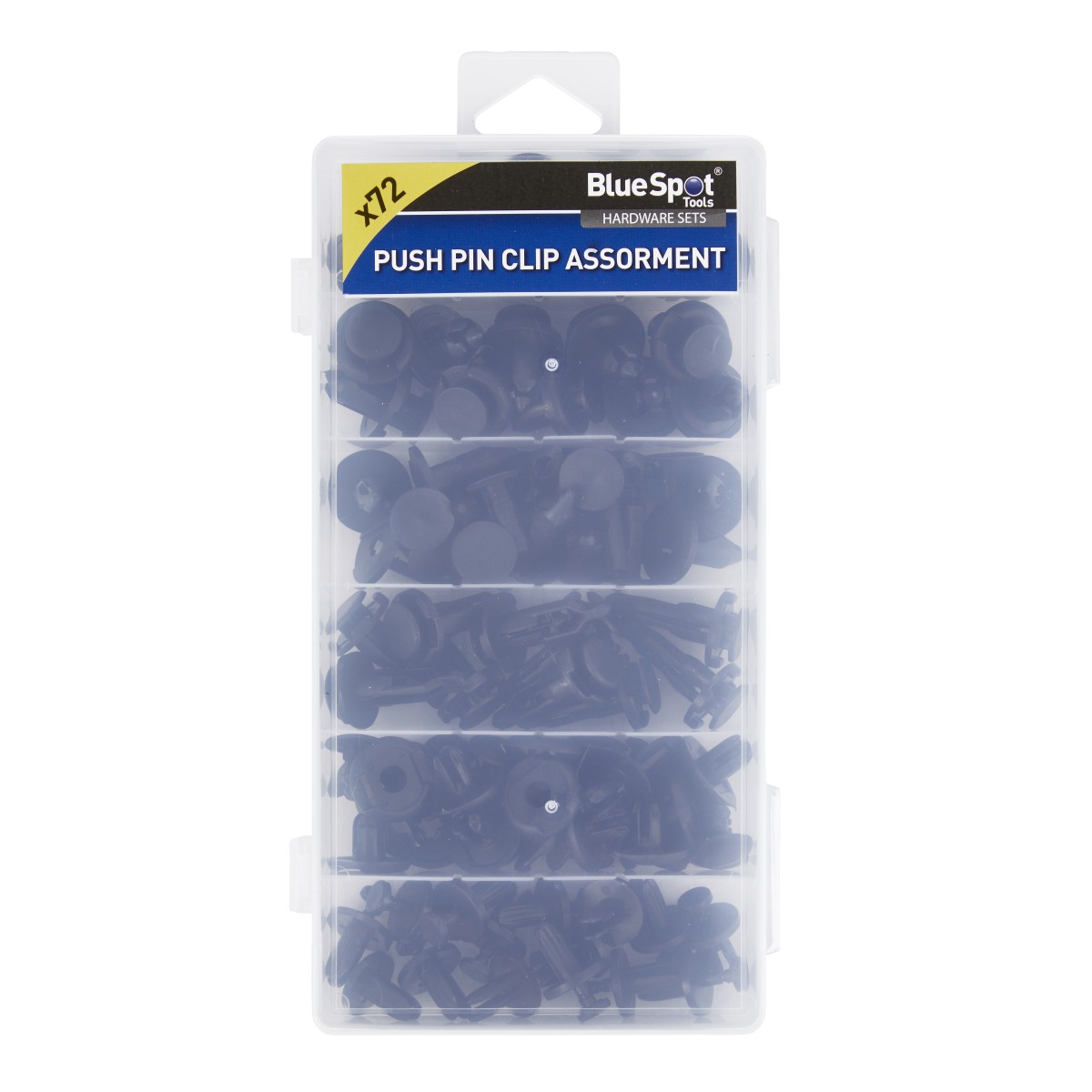 Blue Spot Tools Push Pin Clips Assorted 72pc Mixed Set 40648 Bluespot ...
