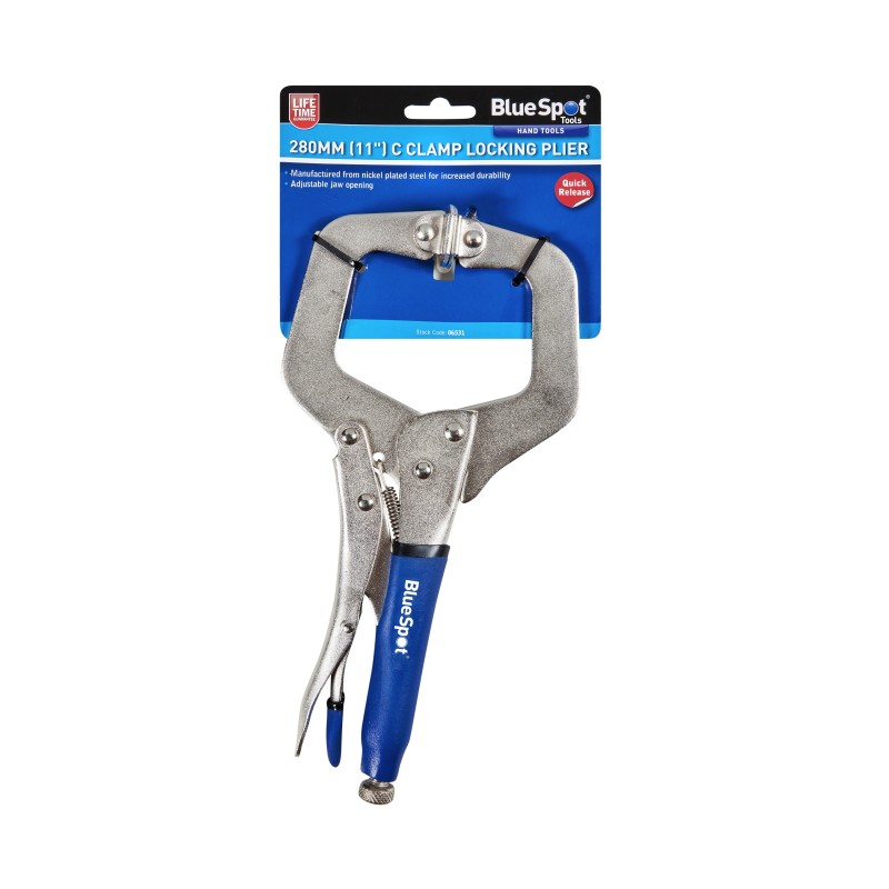 Blue Spot Tools C Clamp Locking Plier 280mm 11 inch 06531 Bluespot ...