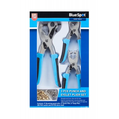 Blue Spot Tools Punch And Eyelet Plier 3 Piece Set 08802 Bluespot ...