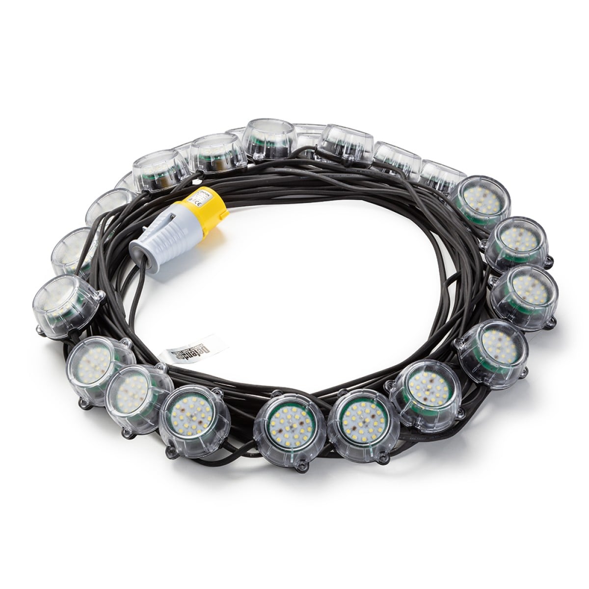 Defender 50m HD LED Encapsulated Festoon String Site Lights 120W 110V ...