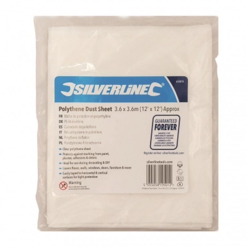 Silverline Decorators Polythene Dust Sheet 12 x 12 633874 | Sealants ...