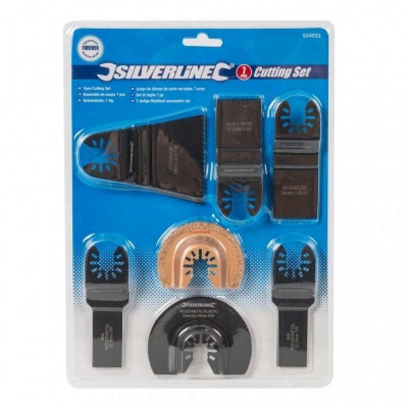 Silverline Multi Function Tool Saw Blade 7pc Cutting Set 504653 ...