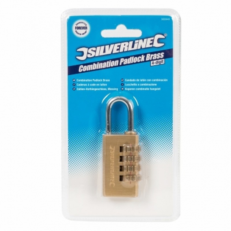 Silverline Brass 4 Digit Combination Small Padlock 360848 | Sealants ...