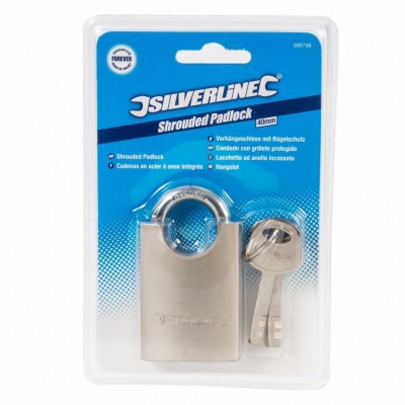 Silverline Shrouded High Security Padlock 40mm 595756 | Sealants and ...