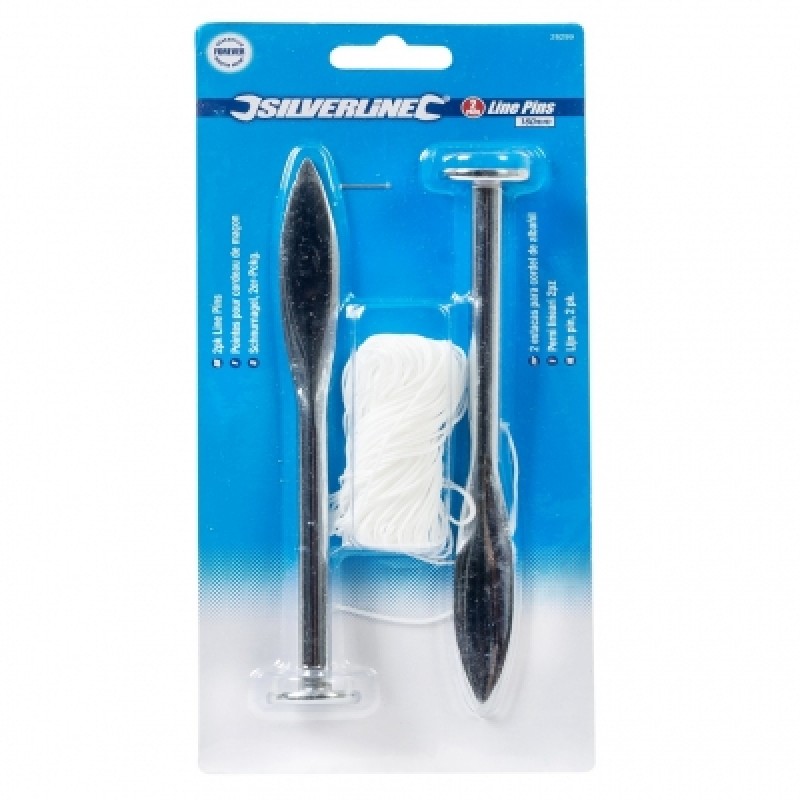 Silverline Bricklayers Heavy Duty Brick String Line & Pins 28299 ...