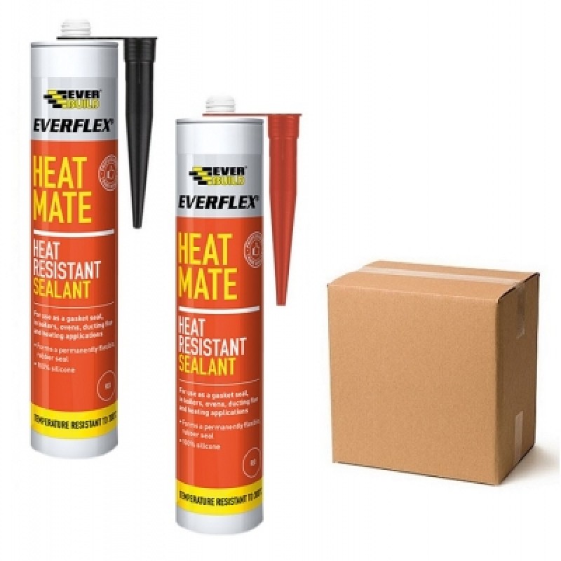 Everbuild Heat Mate Heat Resistant Silicone Sealant Black Red Box 12 ...
