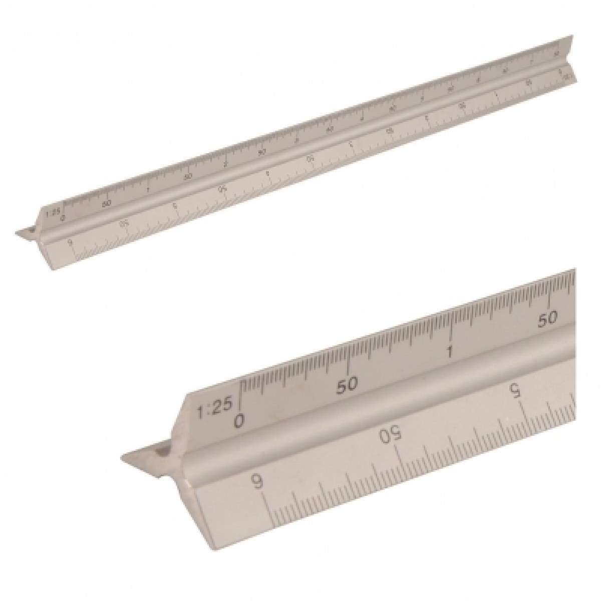 Scale Rule 12" Triangular Aluminium Tri Scale Metal Ruler Architects ...