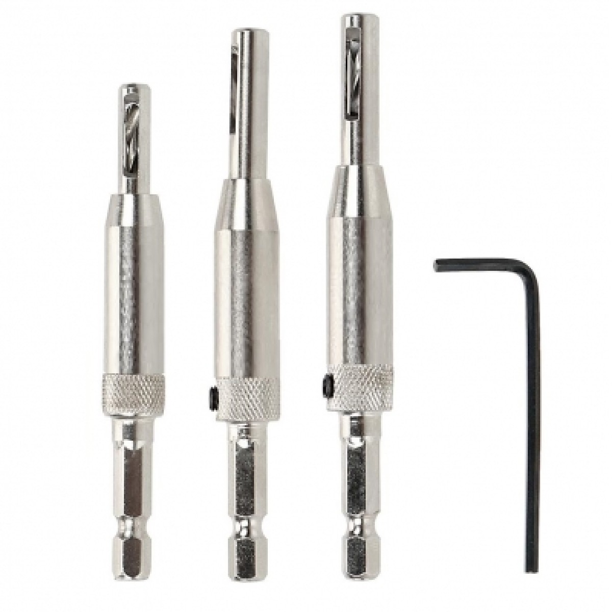 Silverline Self Centering Door Hinge Drill Bits 3pc Set 2mm 2.8mm 3.6mm ...