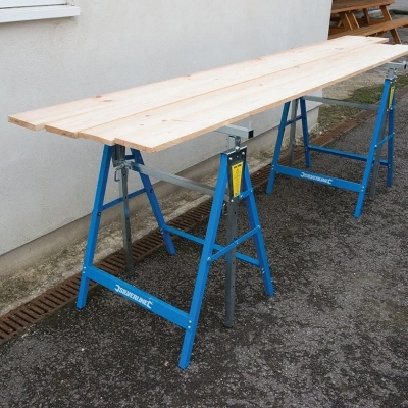 Silverline Adjustable Work Trestle Heavy Duty Staging Platform 226168 ...