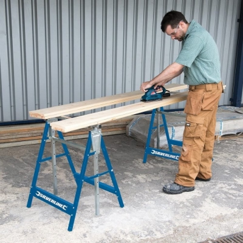 Silverline Adjustable Work Trestle Heavy Duty Staging Platform 226168 ...