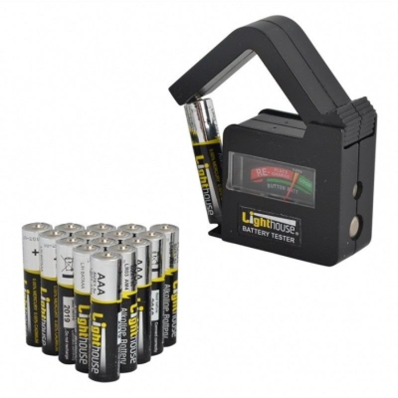 Lighthouse Battery Tester and AAA Batteries Pack 16 BATAAAPK | Sealants ...