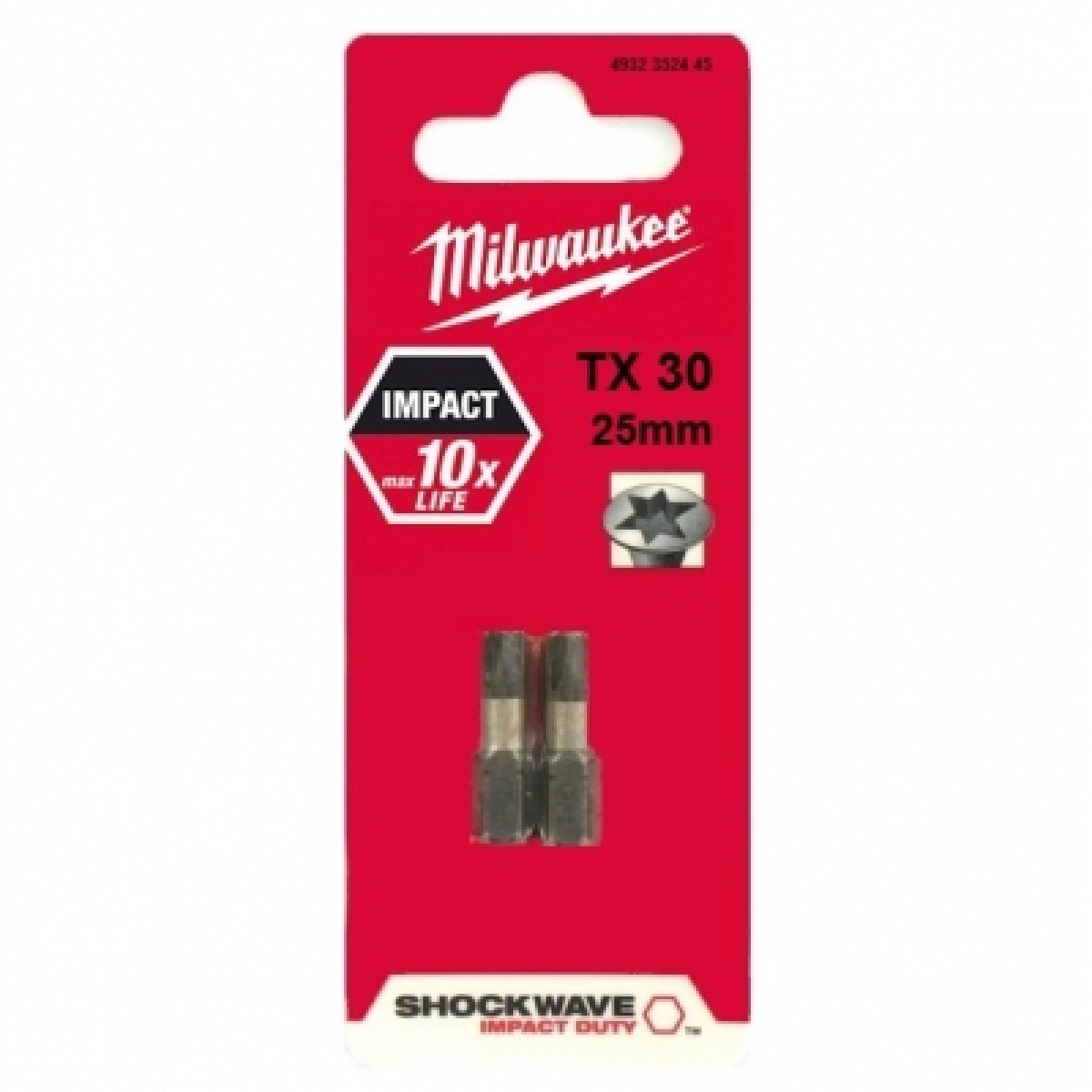 Milwaukee Shockwave Impact Duty TX30 Torx Bit Twin pack 4932430885 ...