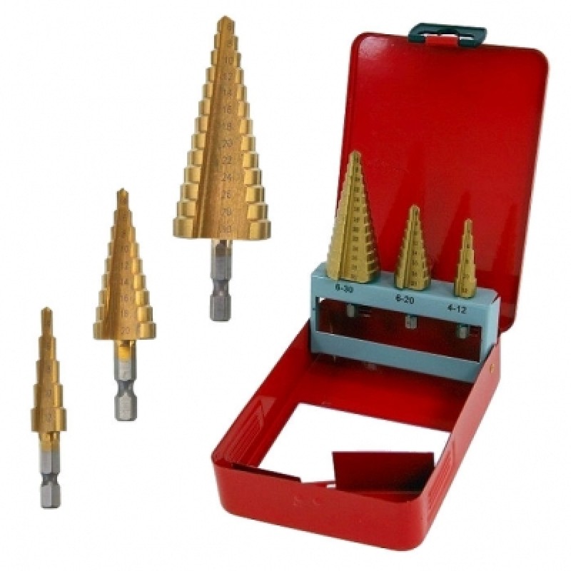PTI HSS Step Stepped Hole Saw Drill Bit Set Hex PTI0287 | Sealants and ...