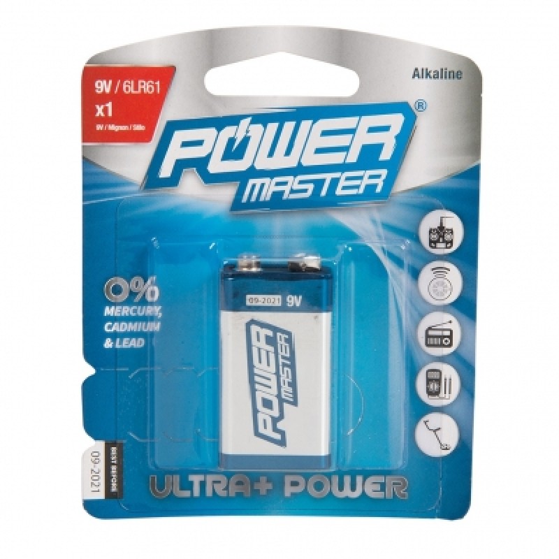 Power Master 9V PP3 Battery 6LR61 531078 | Sealants and Tools Direct