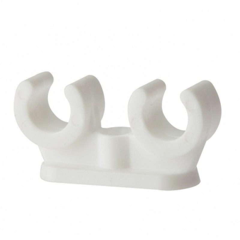 Forgefix Pipe Clip 15mm Snap In Open Lock Double Bracket 50pk PCDO15 ...