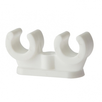 Forgefix Pipe Clip 22mm Snap In Open Lock Double Bracket 50pk PCDO22 ...