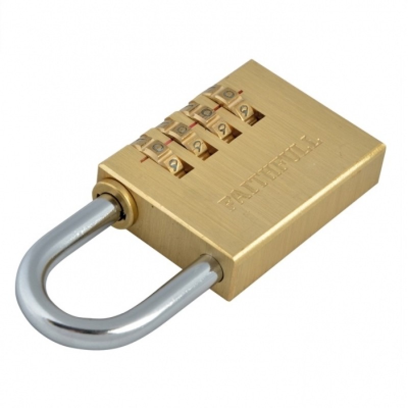 Faithfull 38mm Brass Combination Padlock FAIPLB38COM | Sealants and ...