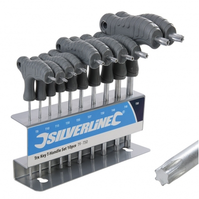 Silverline T Handle Torx Key Set On Rack T9 to T50 328015 | Sealants ...