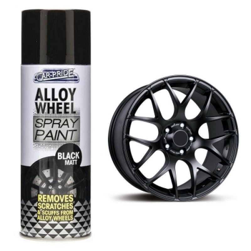 Car Pride Alloy Wheel Matt Black Spray Paint 400ml CP074 Sealants And