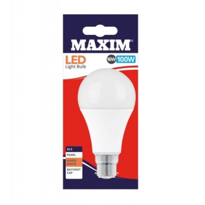 Maxim LED Bayonet Low Energy Light Bulb 16w = 100w GLS Warm White ...