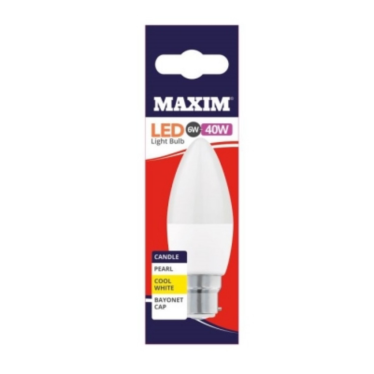 Maxim LED Bayonet Low Energy Candle Light Bulb 6w = 40w Cool White ...