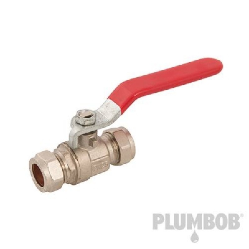 Plumbob Straight Red Lever Ball Valve 15mm 534802 | Sealants and Tools ...