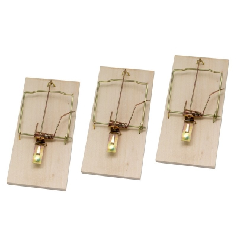 Classic Wooden Mouse Trap SB54A Pack of 3 | Sealants and Tools Direct