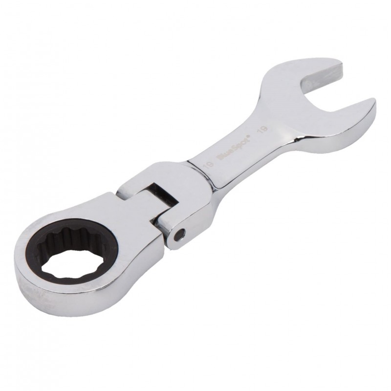 Blue Spot Stubby Hinged Flexible Head Ratchet Combination Spanner Set ...