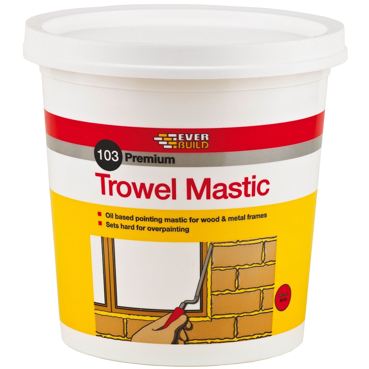 Everbuild 103 Oil Based Trowel Mastic RED 3kg TROWRD 6kg TROW6RD ...