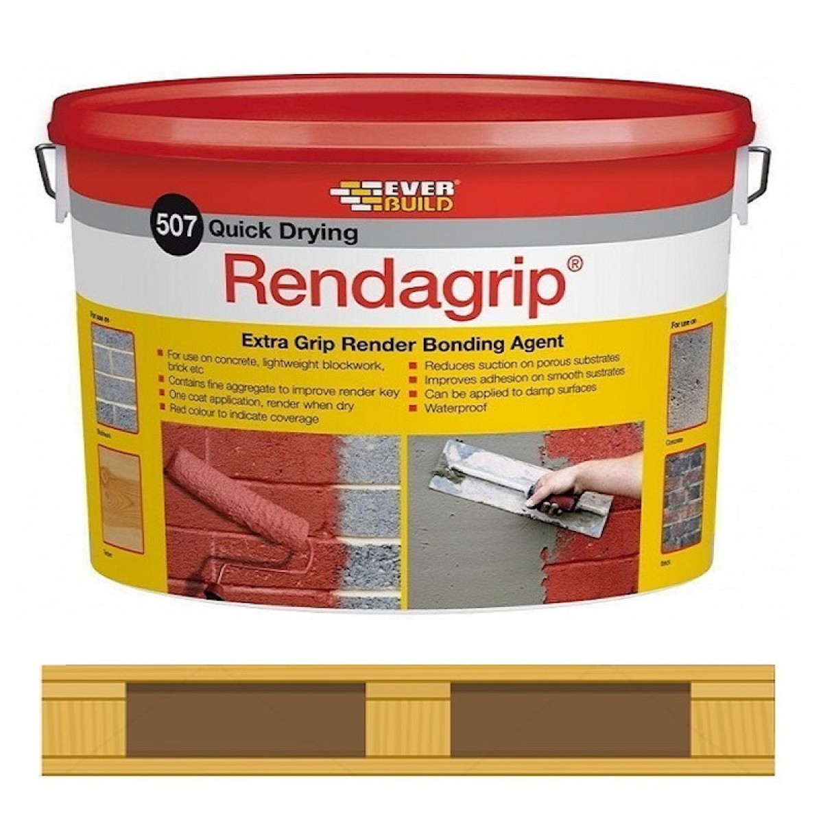 Everbuild 507 Rendagrip Render Grip Bonding Coating 44 Tub Full Pallet ...
