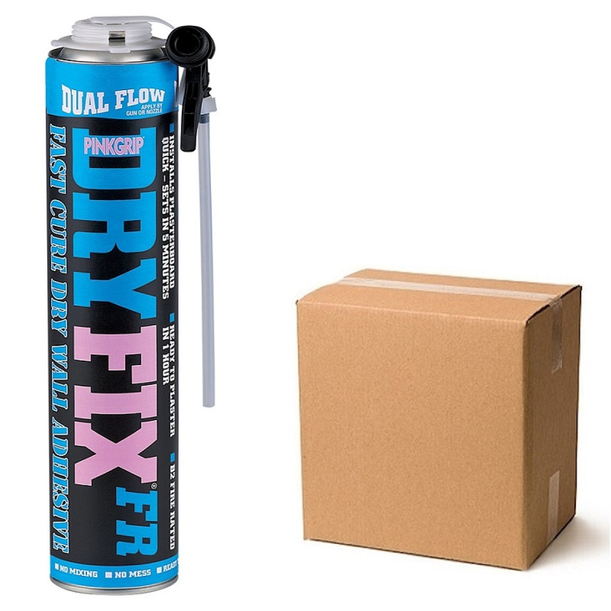 Sika Everbuild PinkGrip Dry Fix FR Box of 12 Dryfix Plasterboard Foam ...