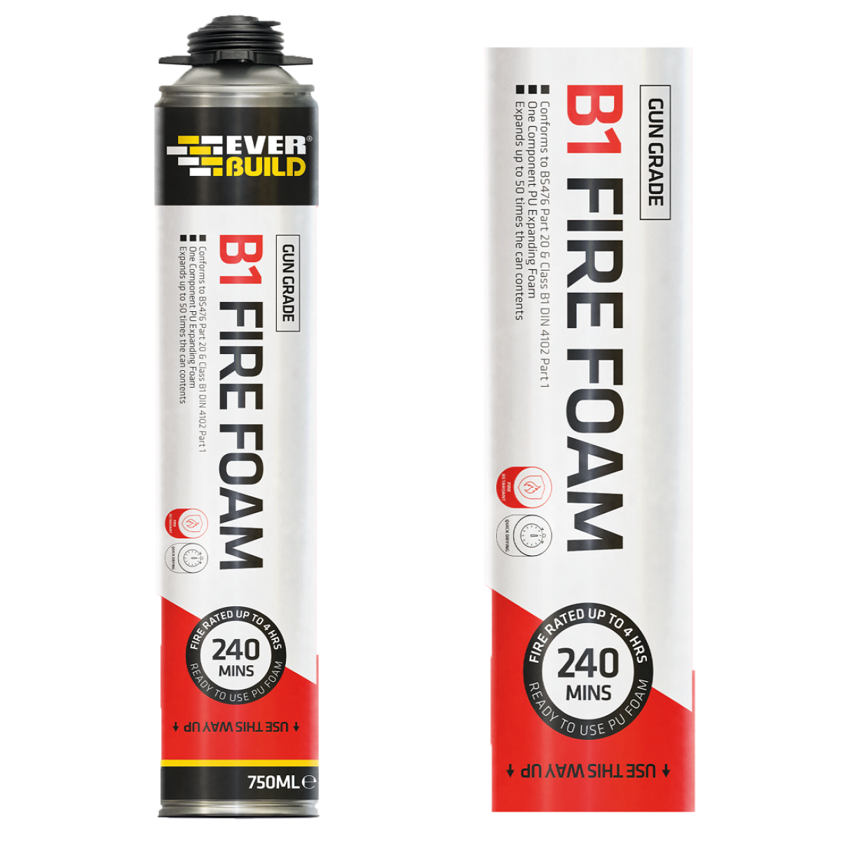 Everbuild B1 Gun Grade Expanding 4hr Fire Foam 750ml B1FIREGUN | Sealants and Tools Direct