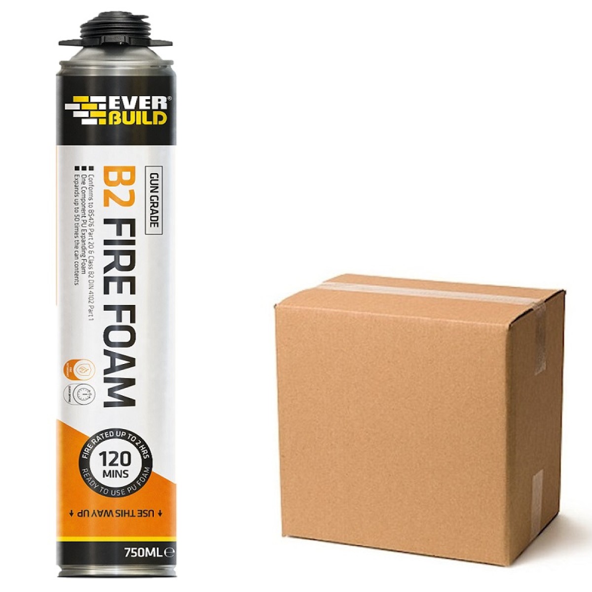 Everbuild B2 Gun Grade Box of 12 firefoam Expanding 2hr Fire foam ...