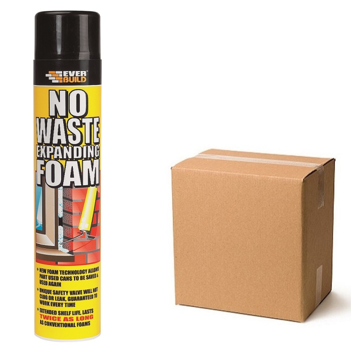 Everbuild 750ml Box of 6 No Waste Expanding Foam 484704 NOWASTEHH ...