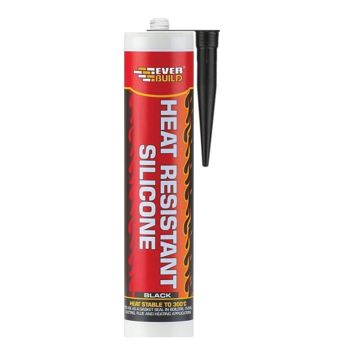 Everbuild Black Heat Resistant Fire Silicone Sealant 486749 PCHEATSIL ...