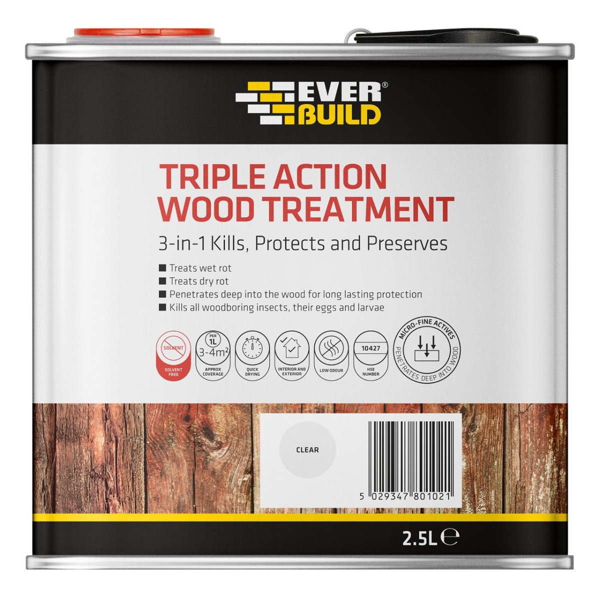 Everbuild 2.5 Litre Wood Treatment Lumberjack Triple Action 483184 ...