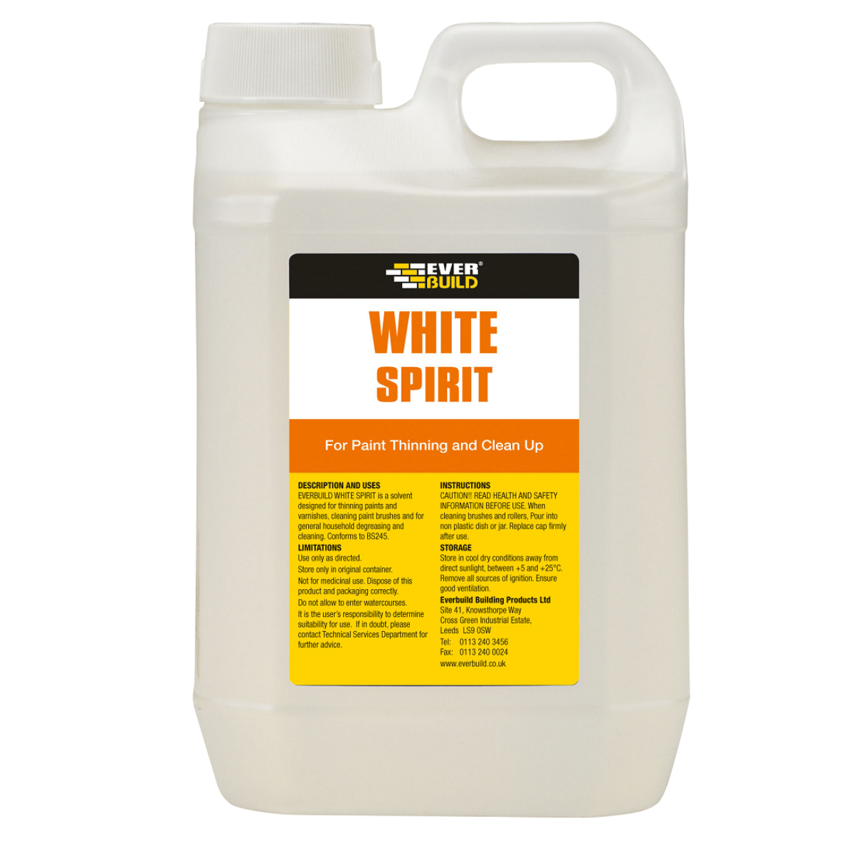 Everbuild Decorators White Spirit Paint Thinner 4 Litre WS4 | Sealants ...