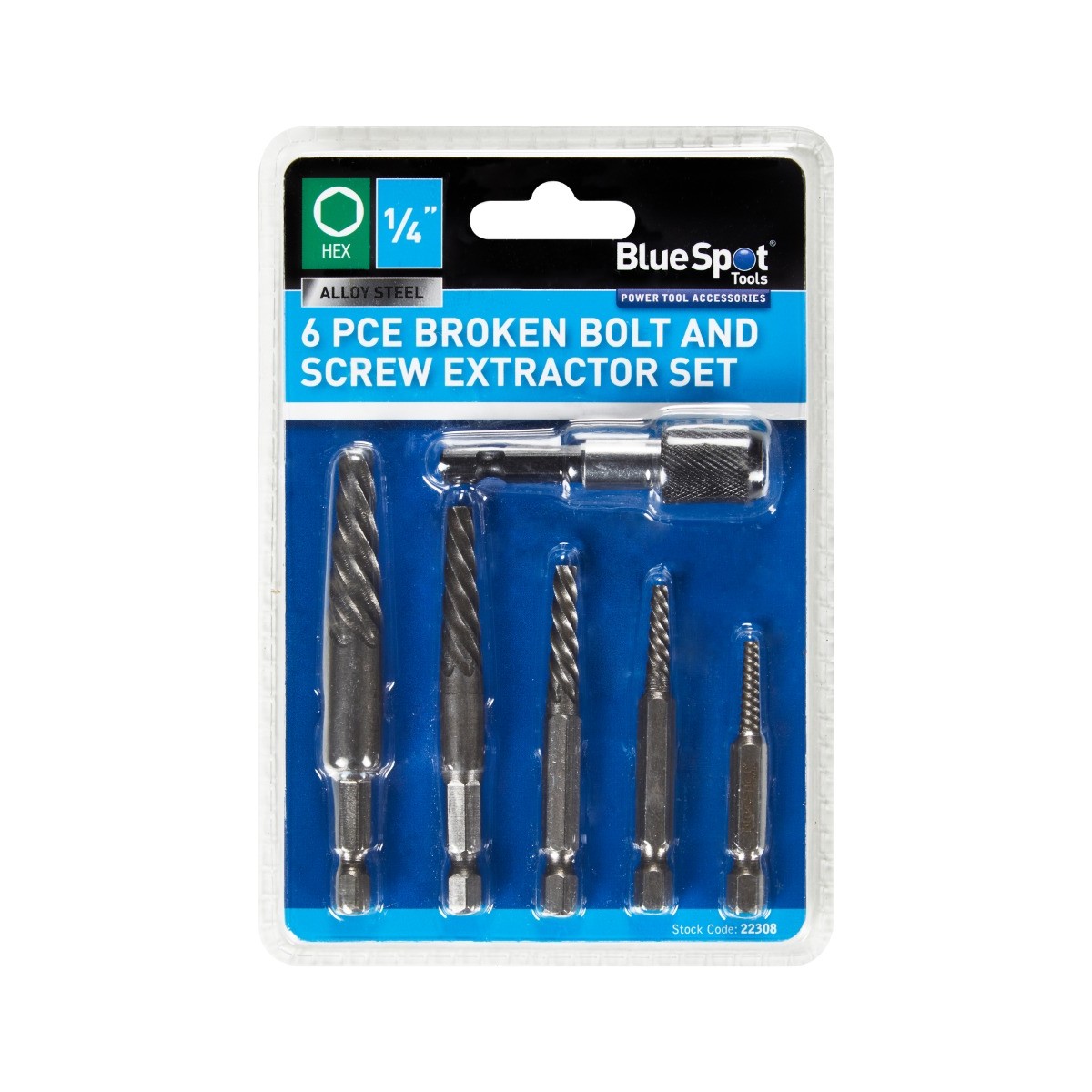 Blue Spot Tools Broken Bolt and Screw Extractor 6 Piece Set 22308 ...