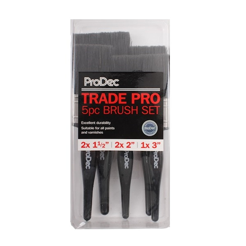 Prodec Trade Pro 5pc Decorators Paint Brush Set PBPT029 | Sealants and ...