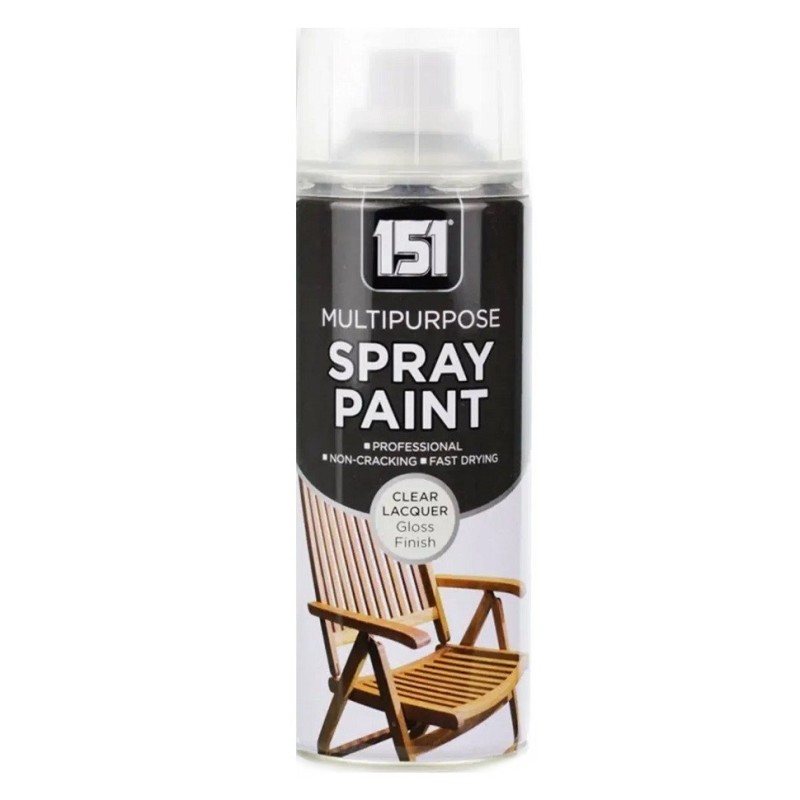 151 Clear Gloss Spray Lacquer Multi Purpose Paint 400ml TAR030 ...