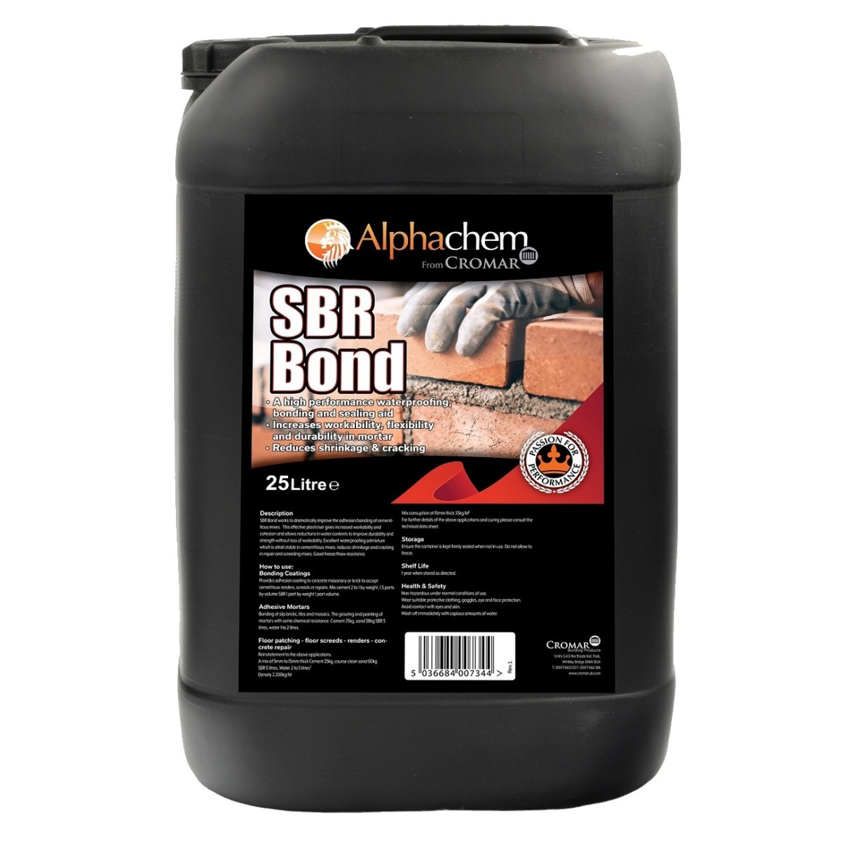 Alpha Chem Cromar SBR Bond Waterproof Bonding Agent 25 Litre X3SBR25 ...