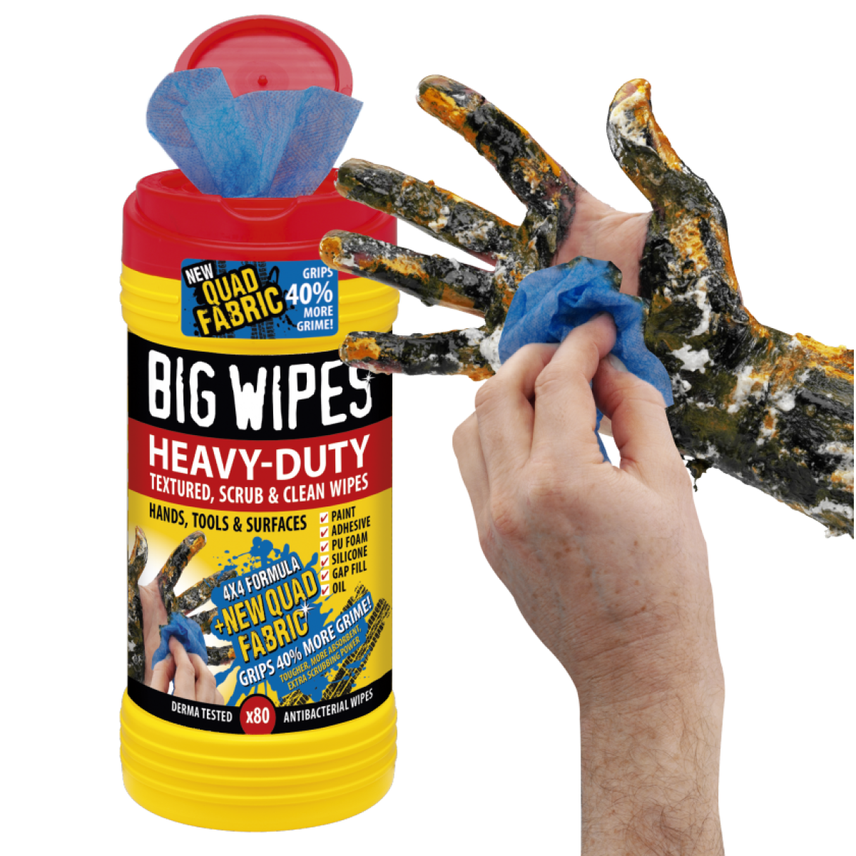 Big Wipes Heavy Duty Antibacterial Textured Cleaning Wipes 80pk BGW2420 ...