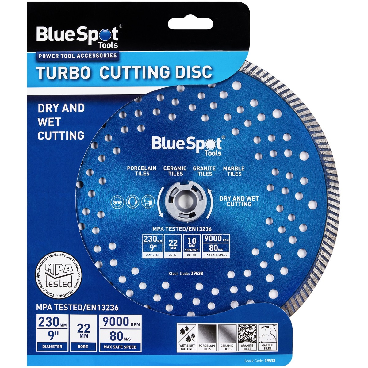 Blue Spot Tools 230mm 9 inch Turbo Masonry Angle Grinder Cutting Disc ...