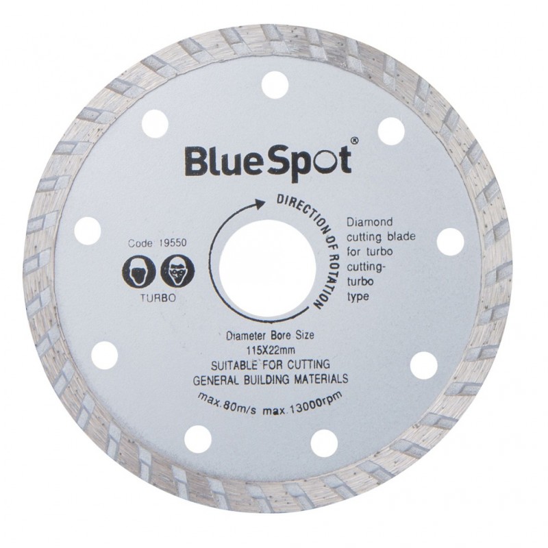 Blue Spot Diamond Turbo Masonry Cutting Disc 115mm 2pk 19550 Bluespot ...