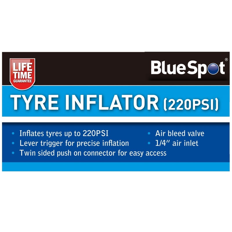 Blue Spot Tools PRO Air Line Tyre Inflator 220PSI Gauge 07905 Bluespot ...